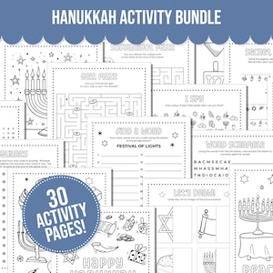 Hanukkah Printable Activity Bundle With Coloring Pages, Word Search ...