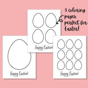 Blank Easter Egg Coloring Pages for Kids, Fun DIY Easter Egg Craft for ...