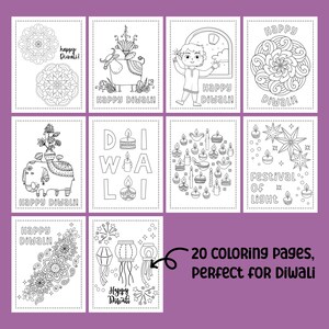 Diwali Printable Activity Bundle Including Coloring Pages, Word Search ...