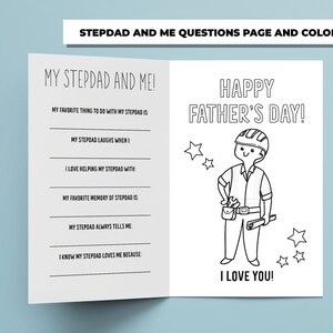 All About Stepdad Printable Book for Father's Day, Perfect Father's Day ...