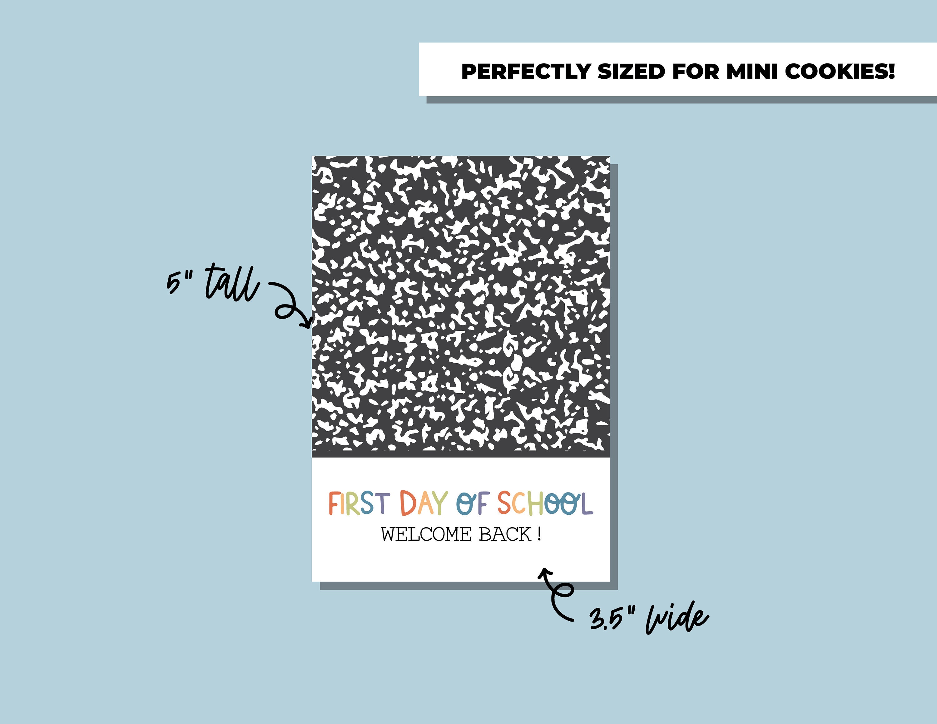 Back to School Mini Cookie Card, Printable Mini Cookie Card for 1st Day ...