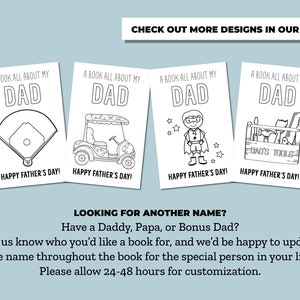 All About Dad Printable Book for Father's Day, Perfect Father's Day ...