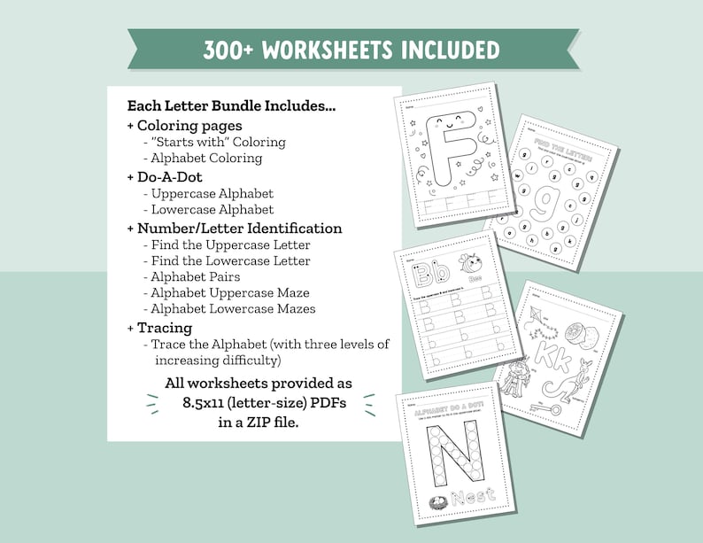 Letter of the Week Preschool Worksheet Bundle, Prewriting Worksheets to ...