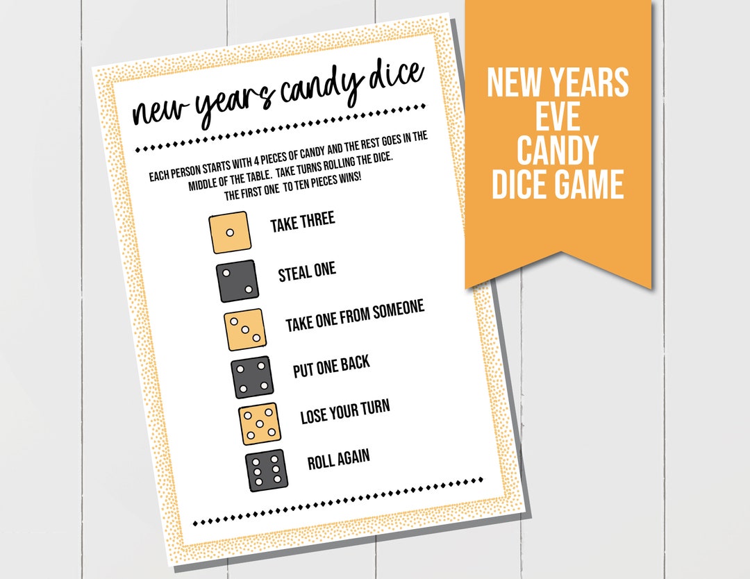 New Years Candy Dice Game, Fun News Years Game, Kids Noon Years Eve ...
