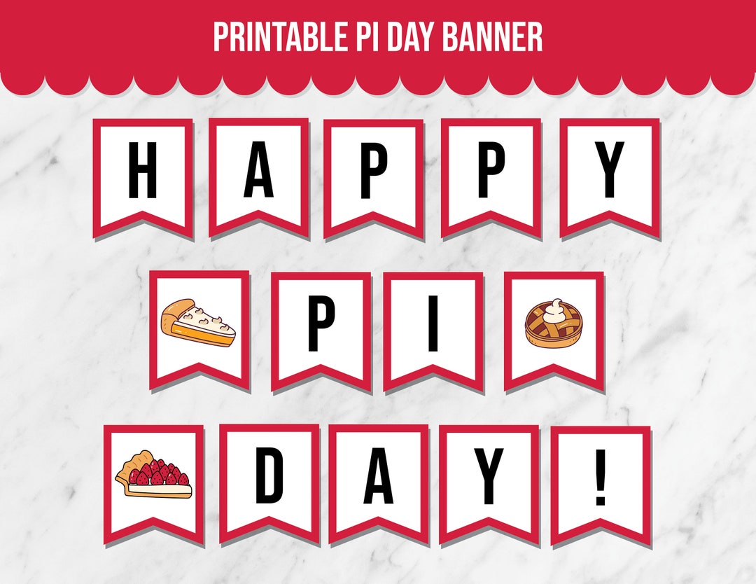 Happy Pi Day Banner, Printable Bunting for Pi Day Decor, Printable Pi ...