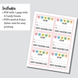 Valentines Day Candy Gram Fundraiser Flyer PTO Valentines Candy Gram ...