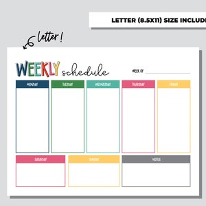 EDITABLE Weekly Schedule for Kids Printable to Plan All Your Activities ...