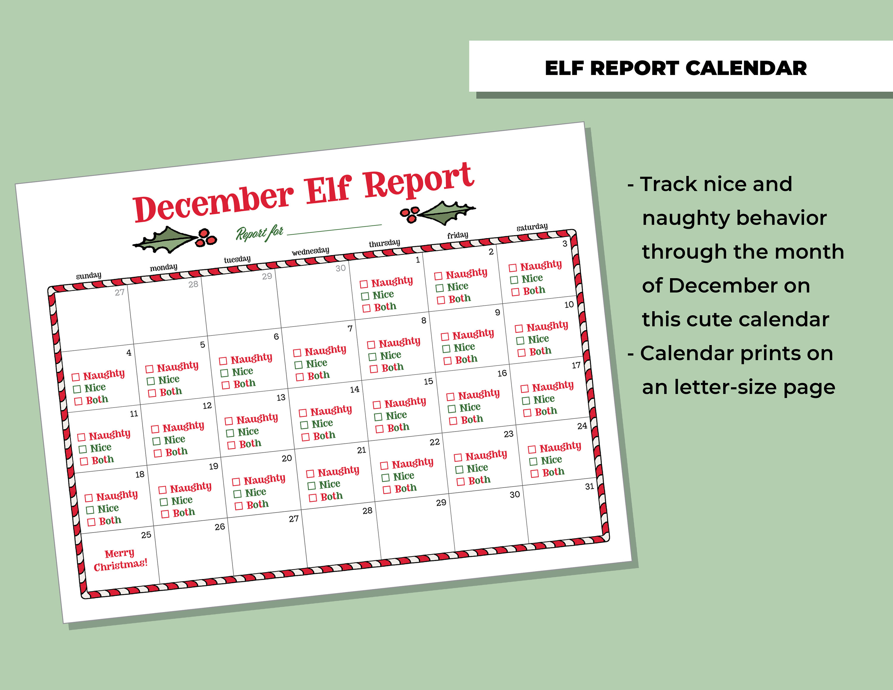 Elf Report Card and Other Printables for Your Holiday Elf - Etsy
