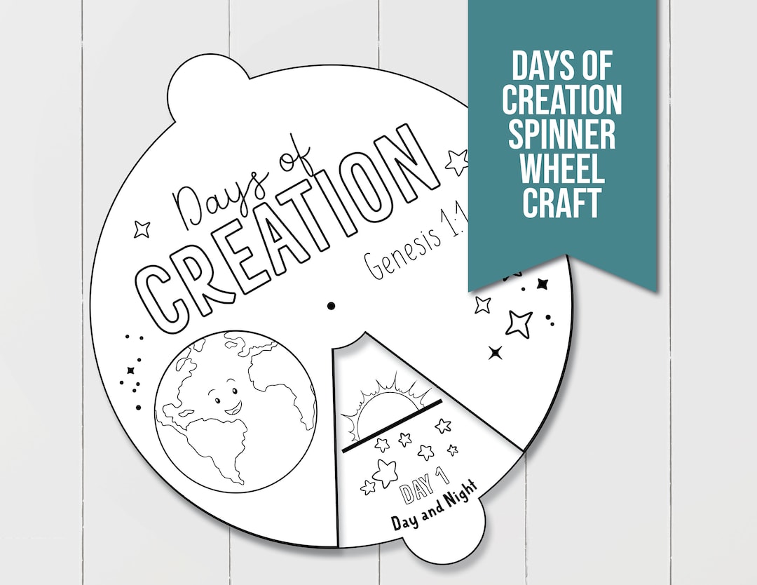 Days of Creation Spinner Wheel Printable, Perfect Sunday School ...
