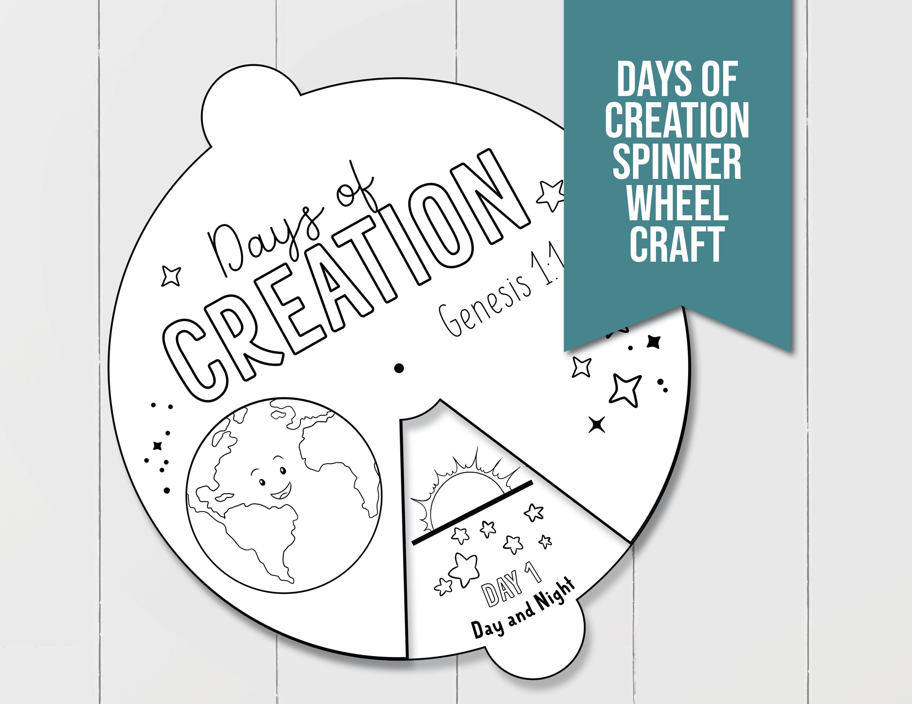 Days of Creation Spinner Wheel Printable, Perfect Sunday School ...