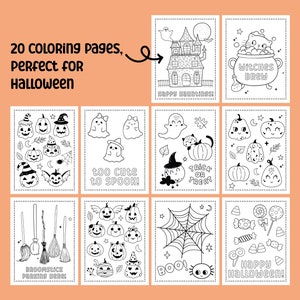 Halloween Coloring Page Bundle for Kids - 20 Spooky and Fun Printable ...