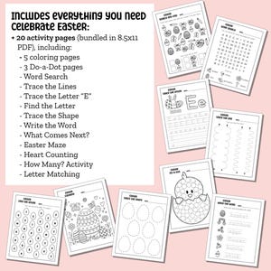 Preschool Easter Worksheet Bundle, Easter Activities for Preschool ...
