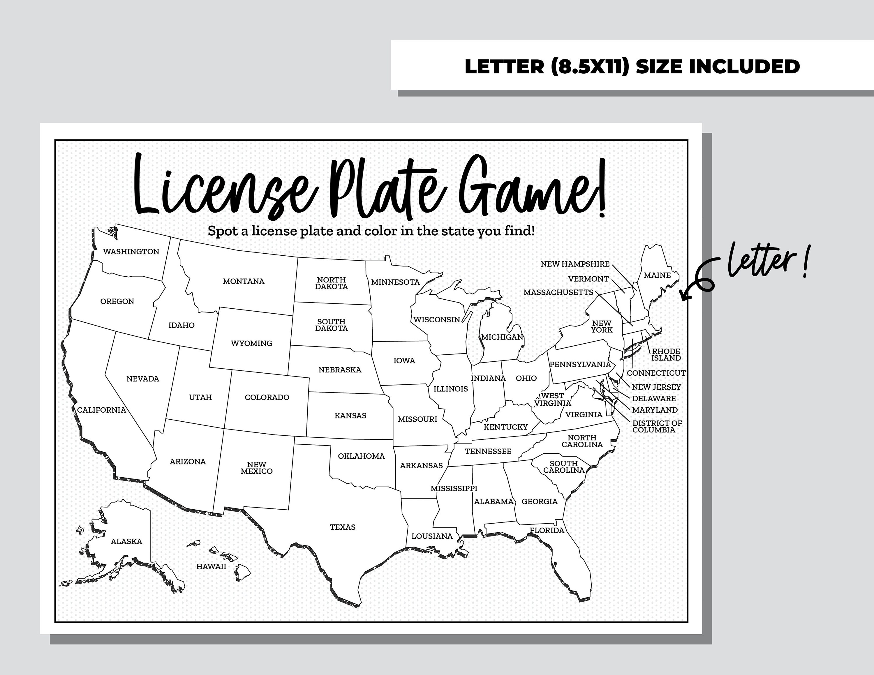 License Plate Game, the Perfect Car Ride Activity for Kids! Printable ...