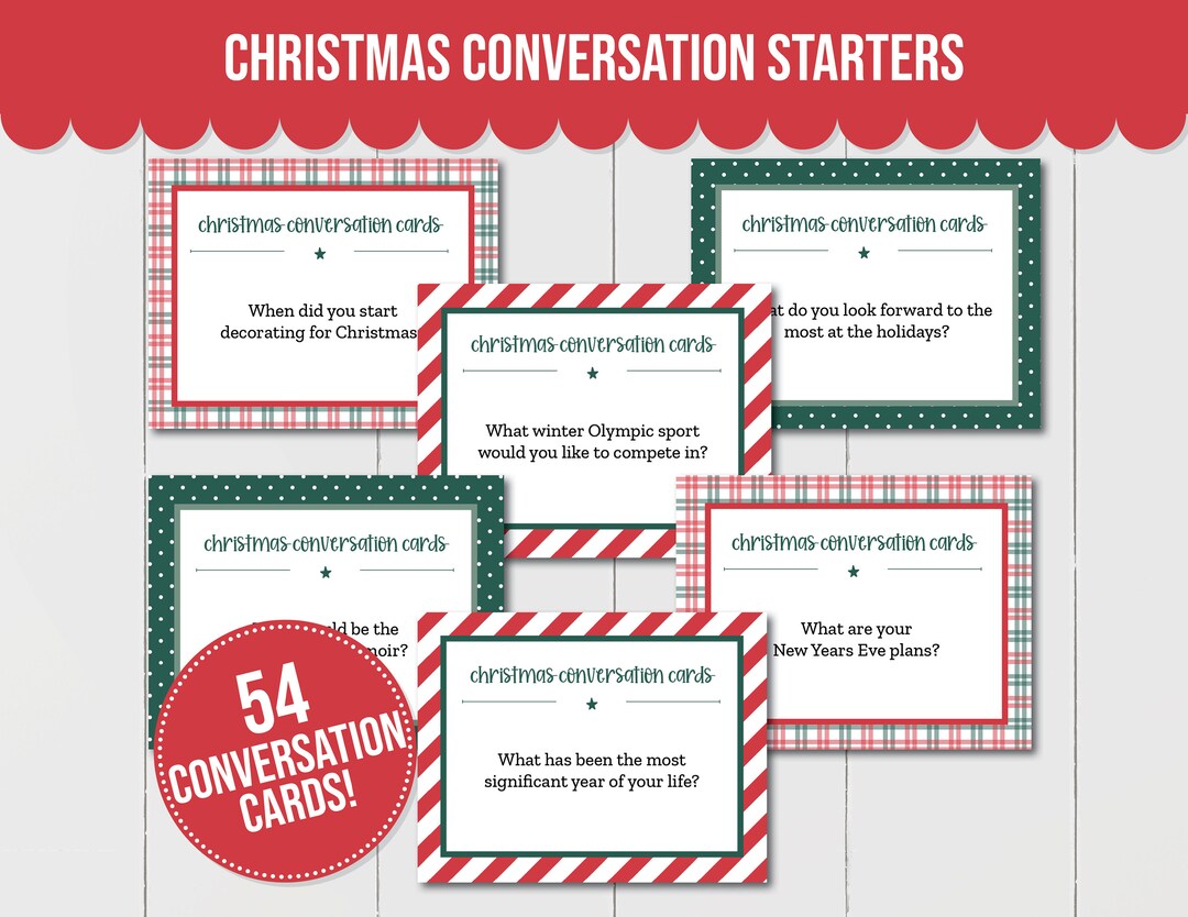 Christmas Ice Breaker Game, Conversation Starter for Office Party Game ...