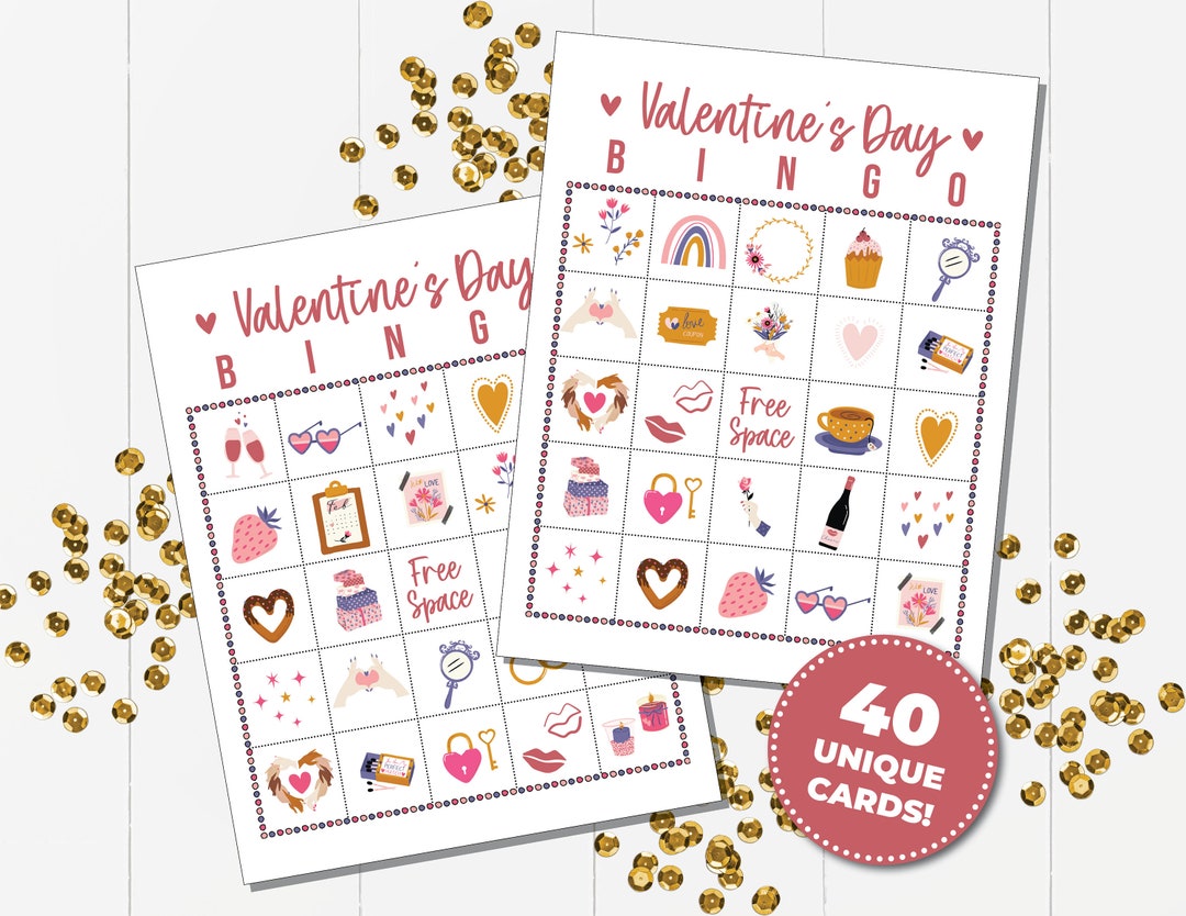 Valentine's Day BINGO Game, Printable Game for Classroom Activity, Love ...