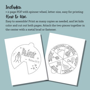 The Lords Prayer Spinner Wheel Printable, Perfect Sunday School ...