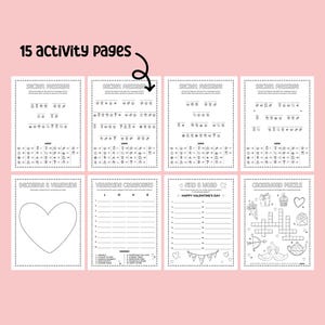 Valentines Day Printable Activity Bundle With Coloring Pages, Word ...