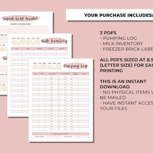 Breast Pumping Tracker With Breastmilk Inventory Log for Instant ...