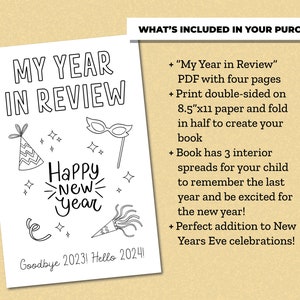 Kids Year in Review Activity, Printable Time Capsule for Kids, New Year ...