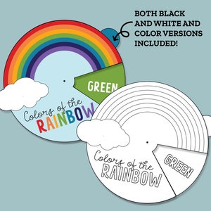 Learn Colors of the Rainbow Printable, Printable Spinner Wheel Activity ...