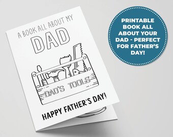 Fathers Day Printable Coloring Page Printable All About Dad - Etsy