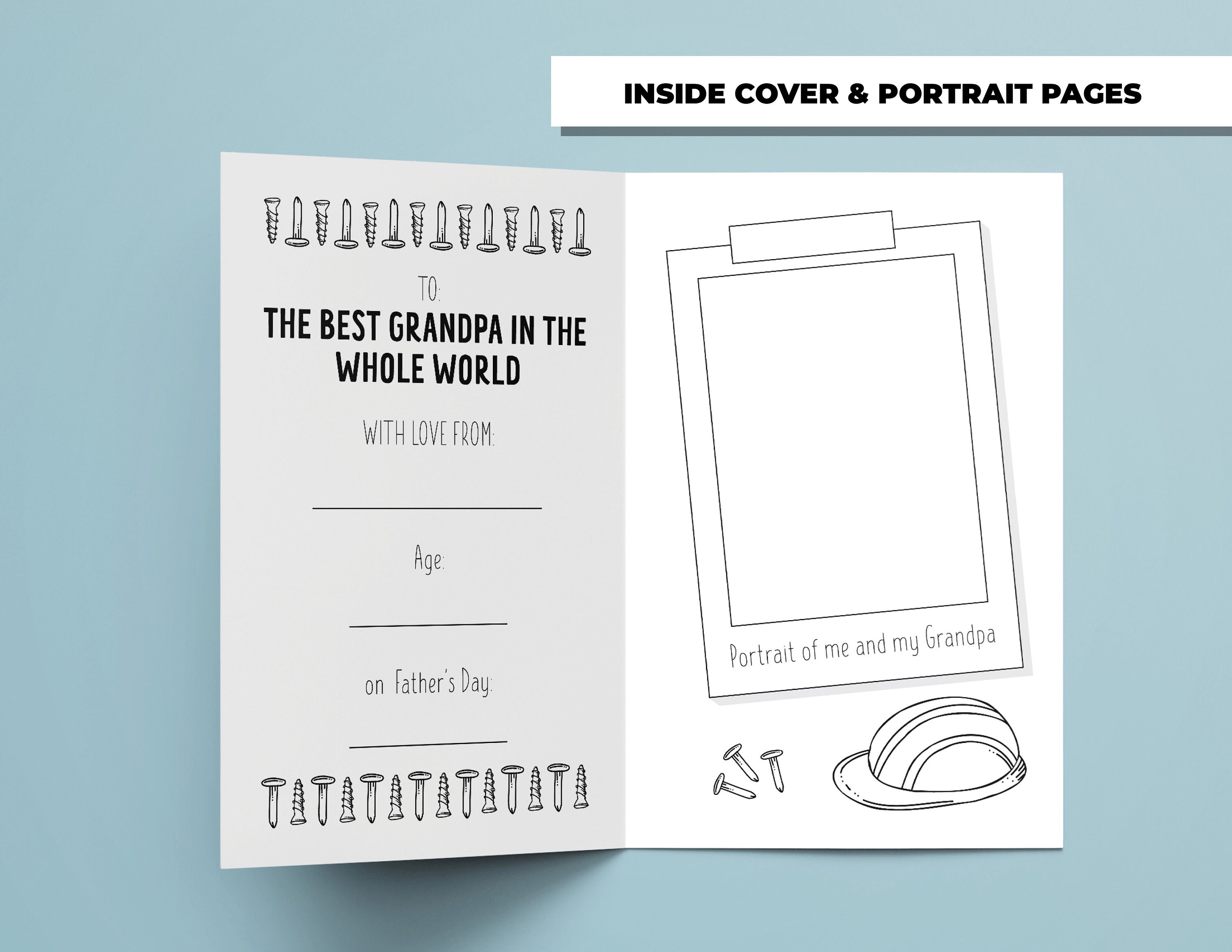 All About Grandpa Printable Book for Father's Day, Perfect Father's Day ...