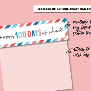 100 Days of School Treat Bag Topper Printable, Sandwich Bag Treat ...