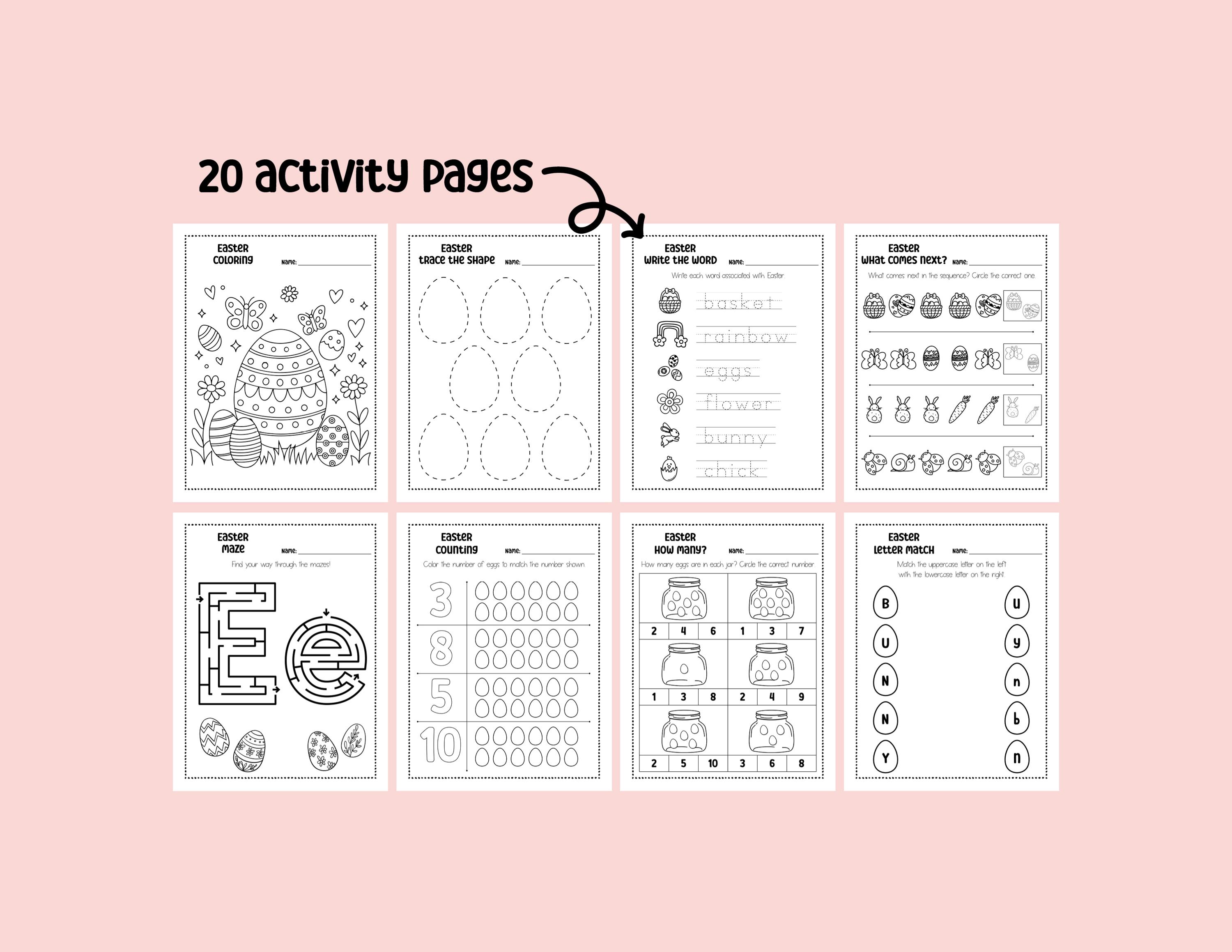 Preschool Easter Worksheet Bundle, Easter Activities for Preschool ...