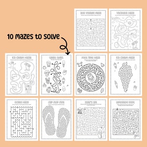 Summer Printable Activity Bundle With Coloring Pages, Word Search, Word ...