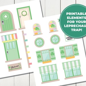 Leprechaun Trap Printable Elements for St Patricks Day, DIY Leprechaun ...