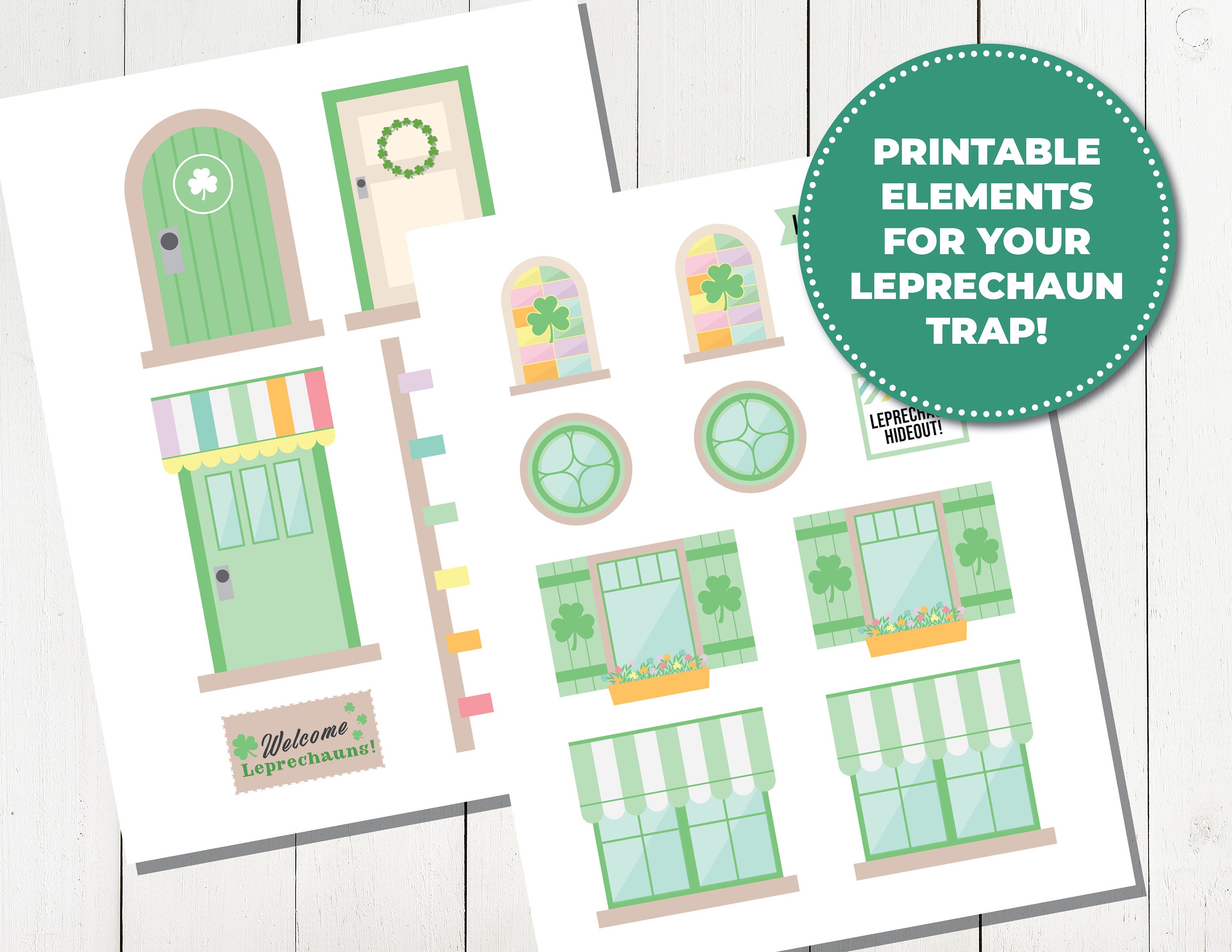 Leprechaun Trap Printable Elements for St Patricks Day DIY - Etsy