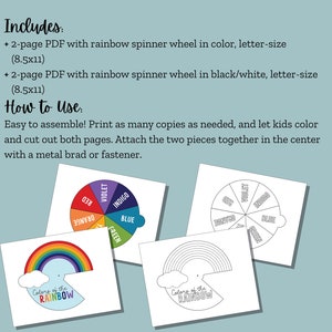 Learn Colors of the Rainbow Printable, Printable Spinner Wheel Activity ...