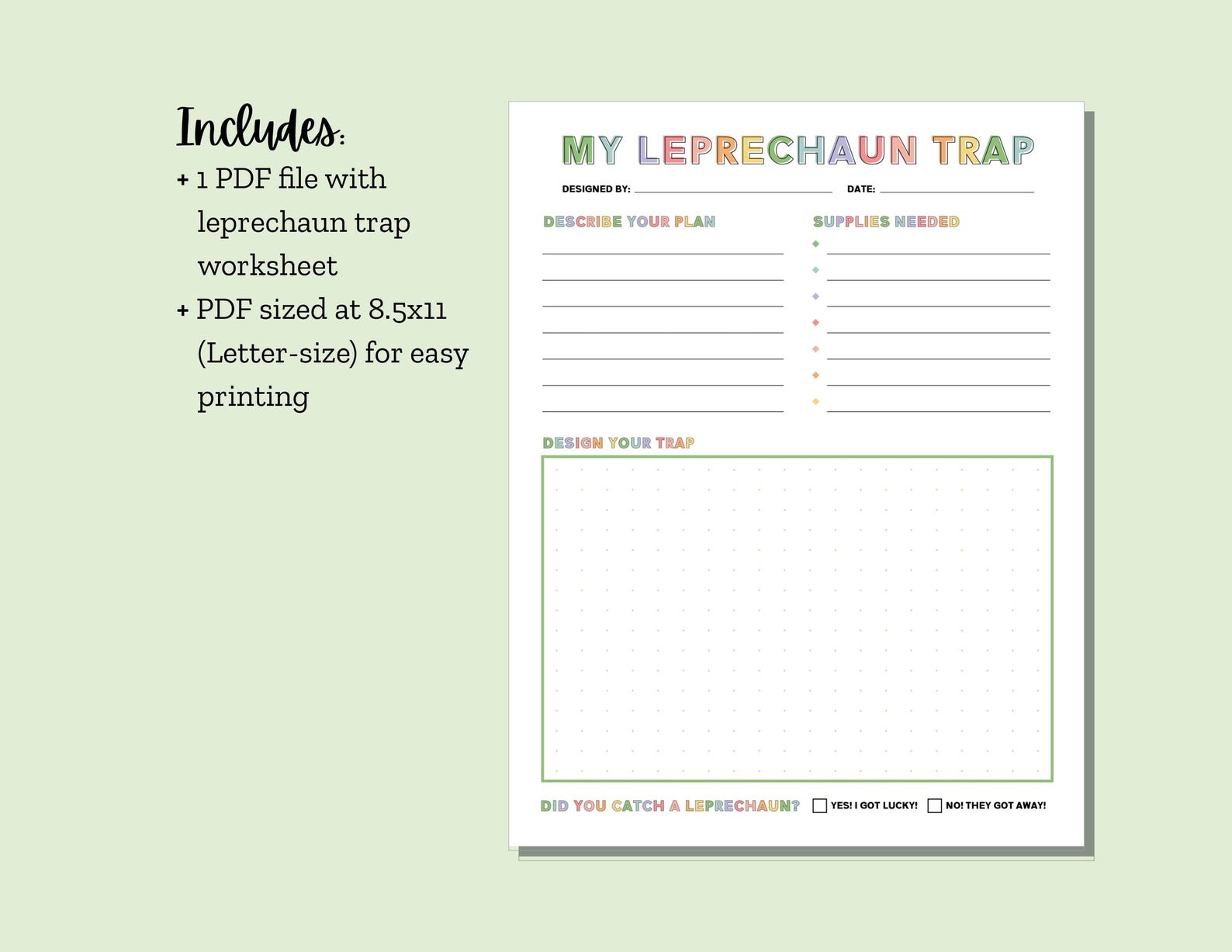 Leprechaun Trap Worksheet for St Patricks Day, Leprechaun Trap Ideas ...