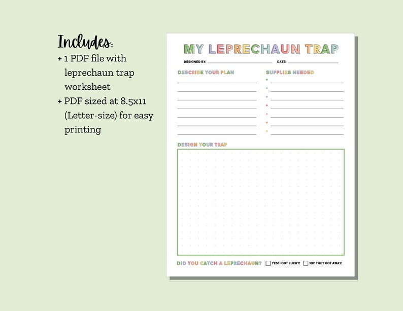 Leprechaun Trap Worksheet for St Patricks Day, Leprechaun Trap Ideas ...