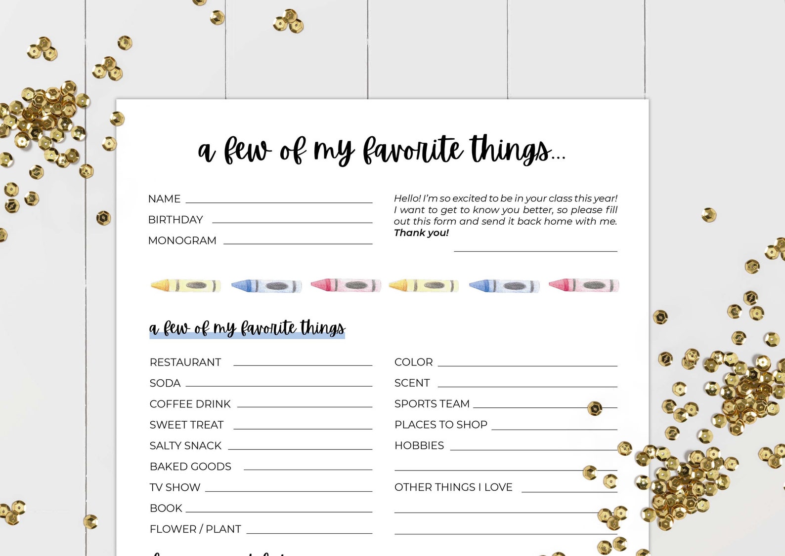 All About the Teacher Printable With Classroom Wishlist - Etsy