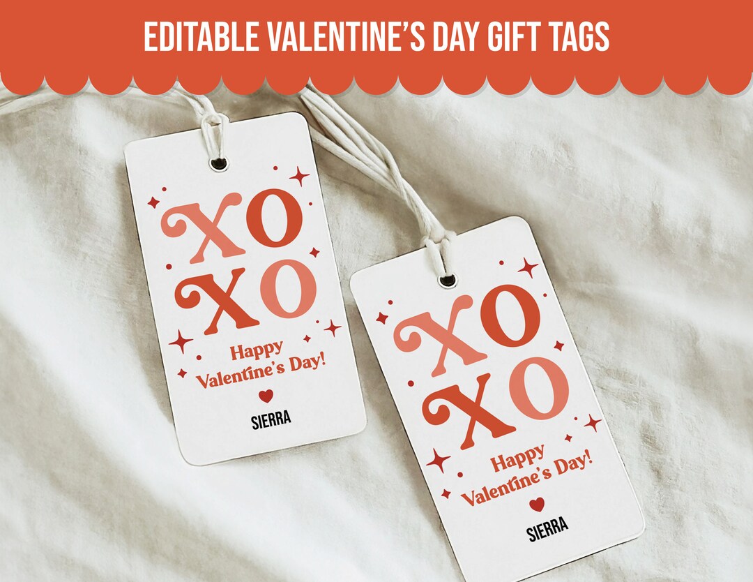 Editable Valentines Gift Tags, Gift Tag for Valentines Day Classroom ...
