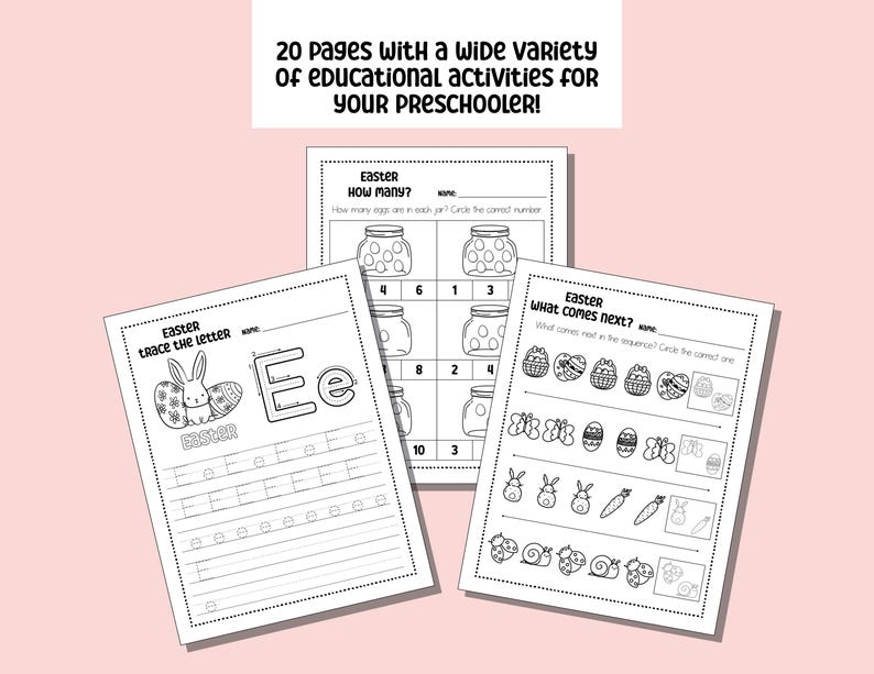 Preschool Easter Worksheet Bundle, Easter Activities for Preschool ...