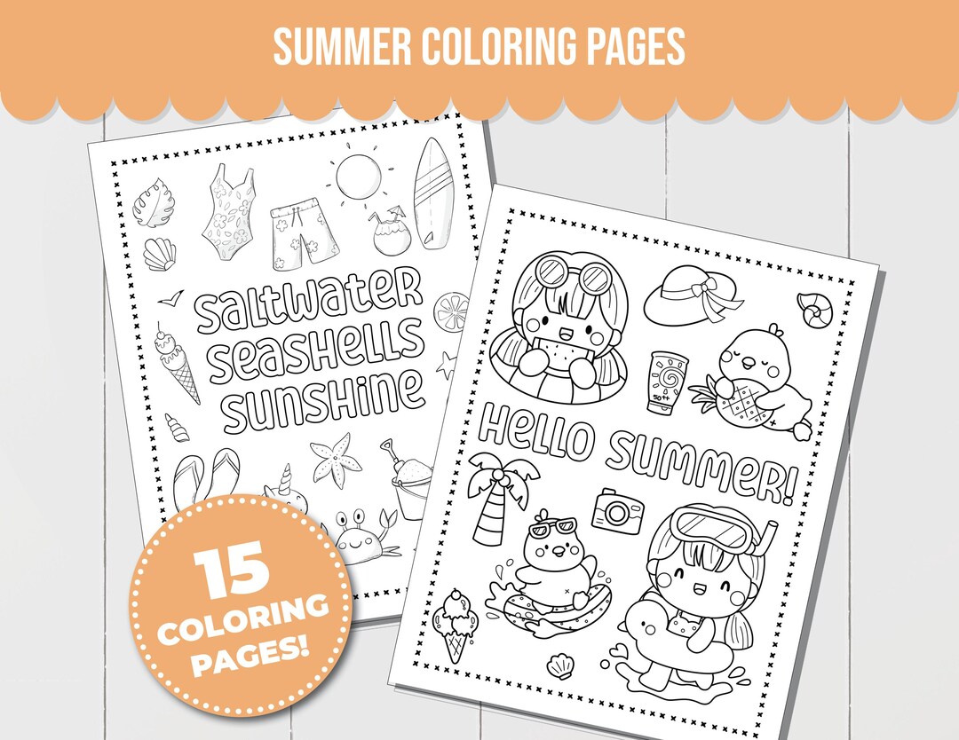 Kids Summer Coloring Pages, 15 Printable Summer Coloring Pages for Kids ...