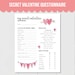My Secret Valentine Gift Exchange Questionnaire, Gift Exchange Survey ...