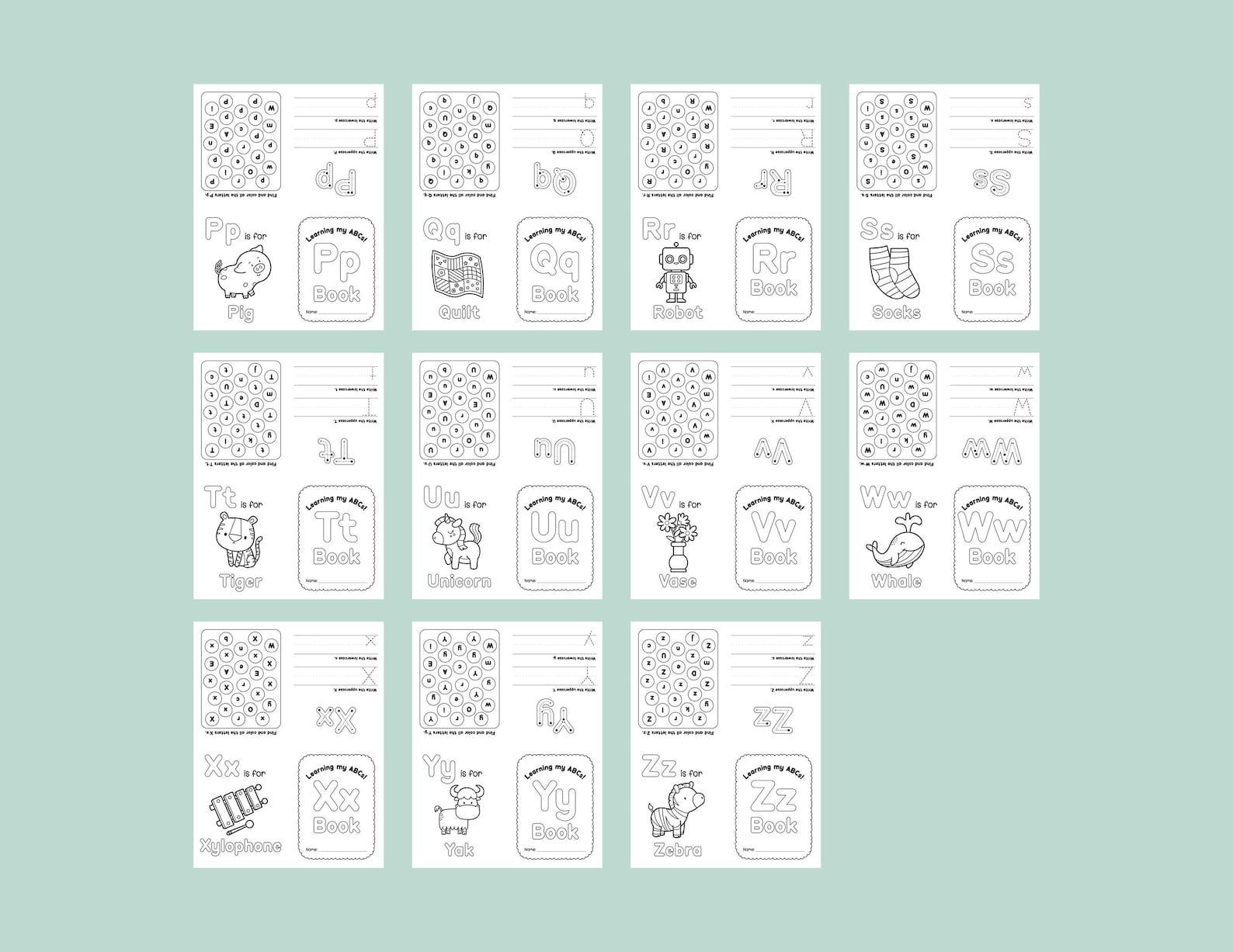 Alphabet Mini Book for Learning the Alphabet and Letter Recognition ...