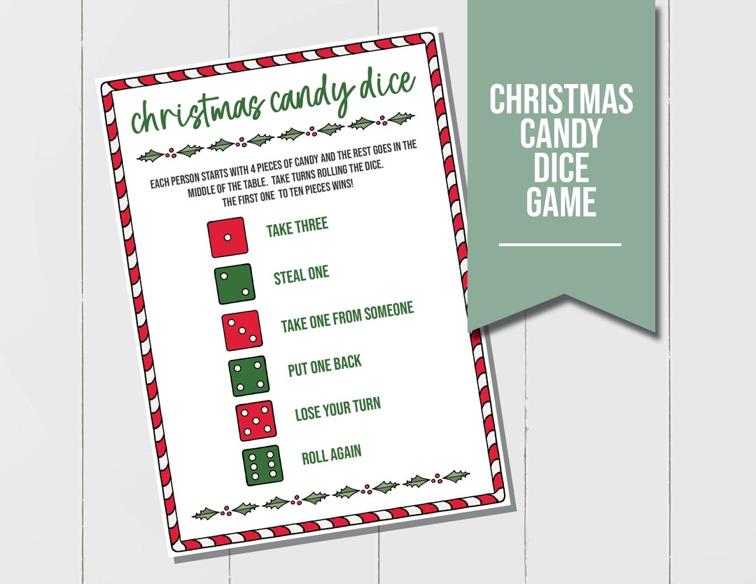 Christmas Candy Dice Game, Fun Christmas Game for Office Party, Kids ...