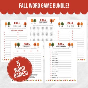 Fall Word Search, Fall Word Games for Adults, Fall Word Scramble ...