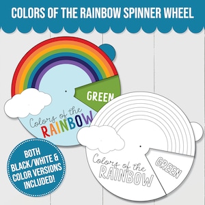 Learn Colors of the Rainbow Printable, Printable Spinner Wheel Activity ...