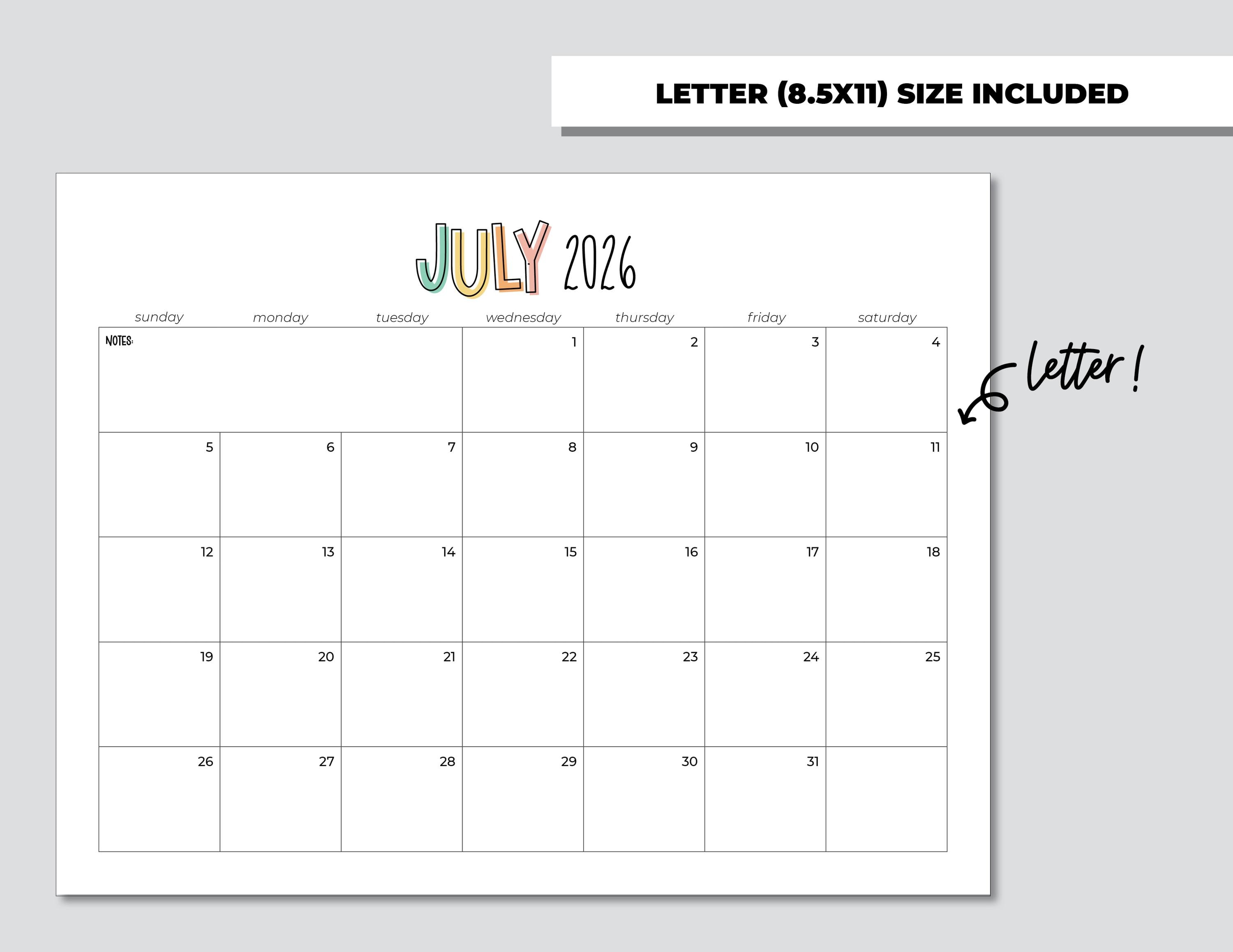 EDITABLE Summer 2026 Calendar Set Including May, June, July, August ...