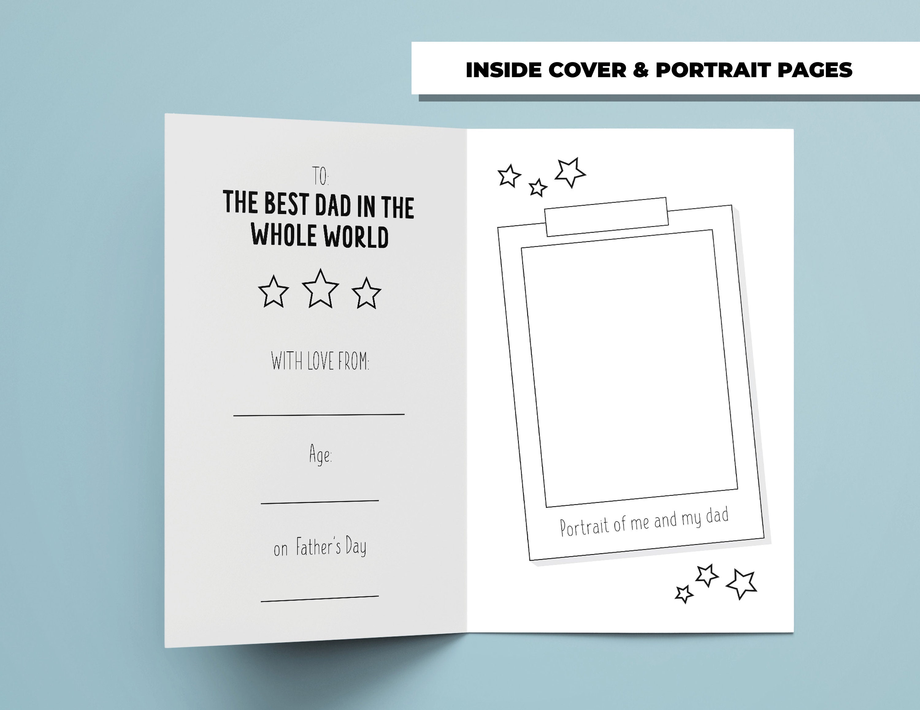 All About Dad Printable Book for Father's Day Perfect - Etsy