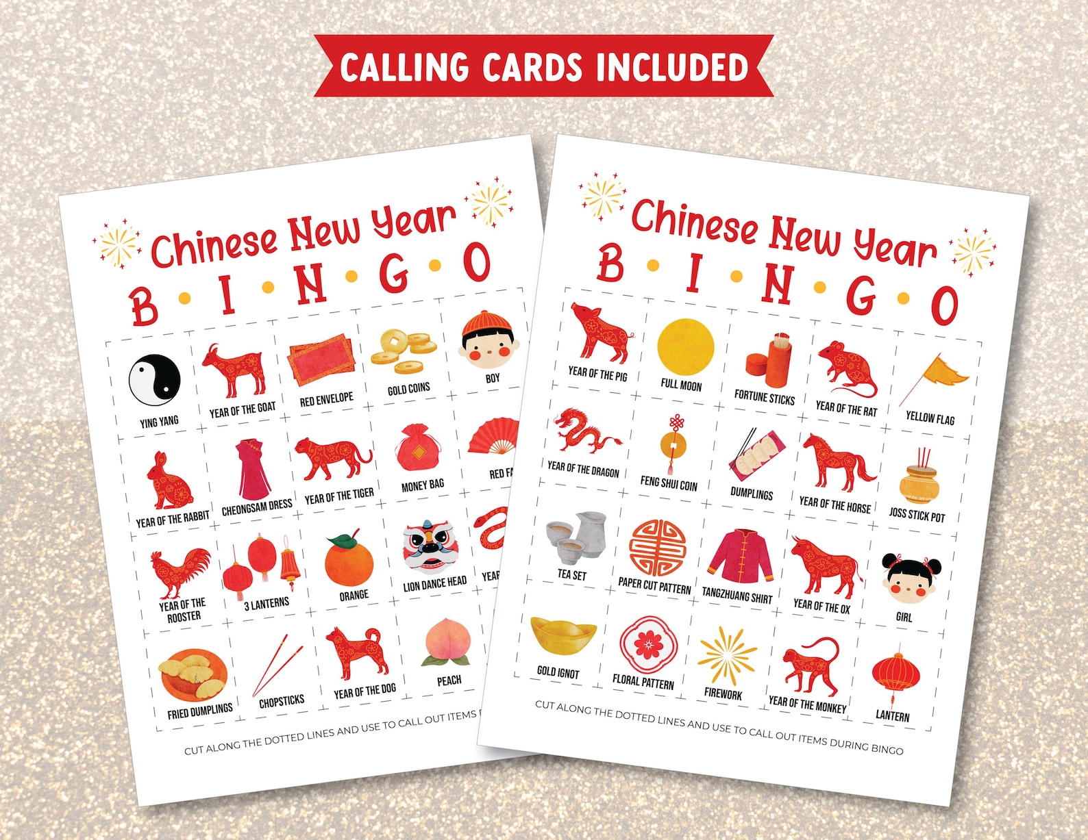 Chinese New Year BINGO Game, Printable Game for Classroom Activity ...