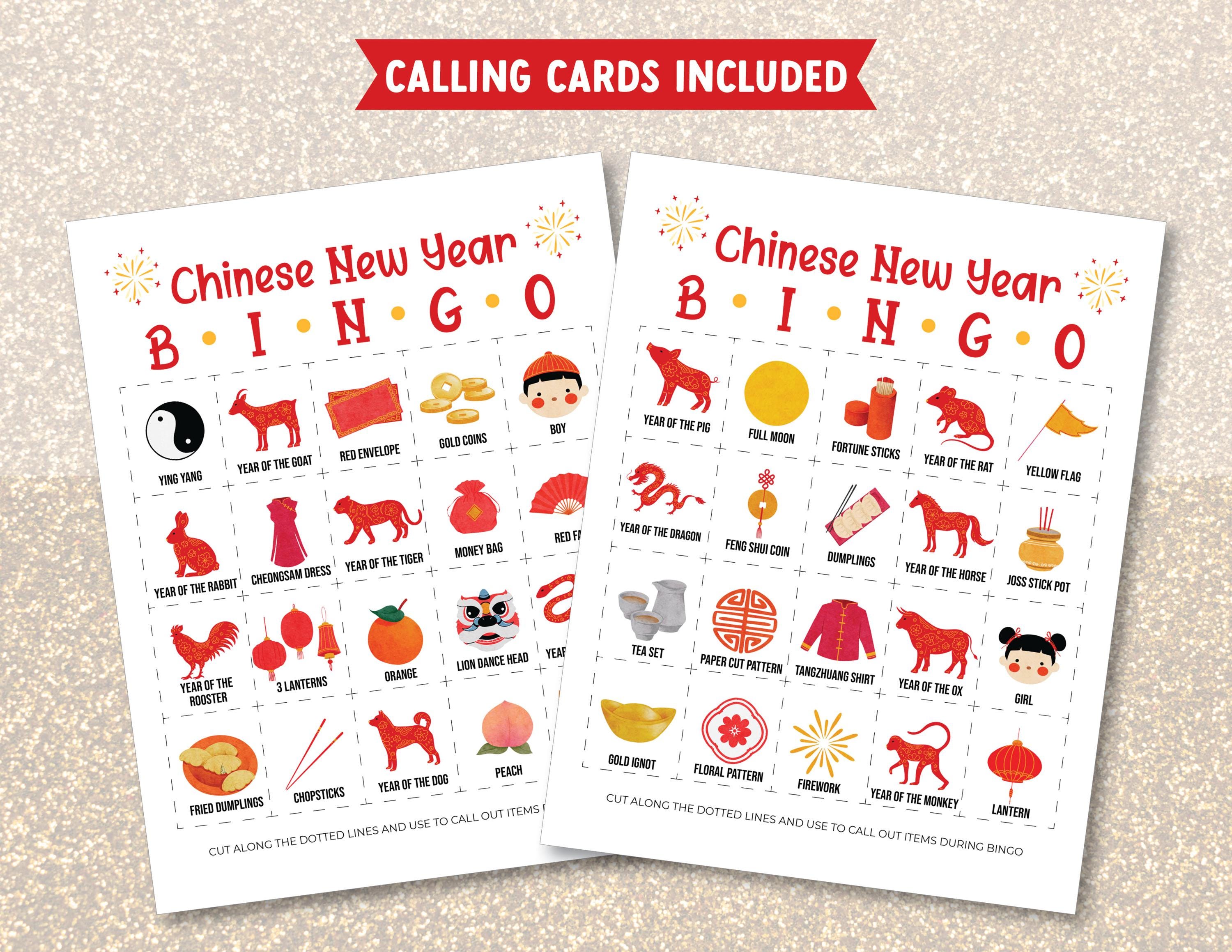 Chinese New Year BINGO Game, Printable Game for Classroom Activity ...
