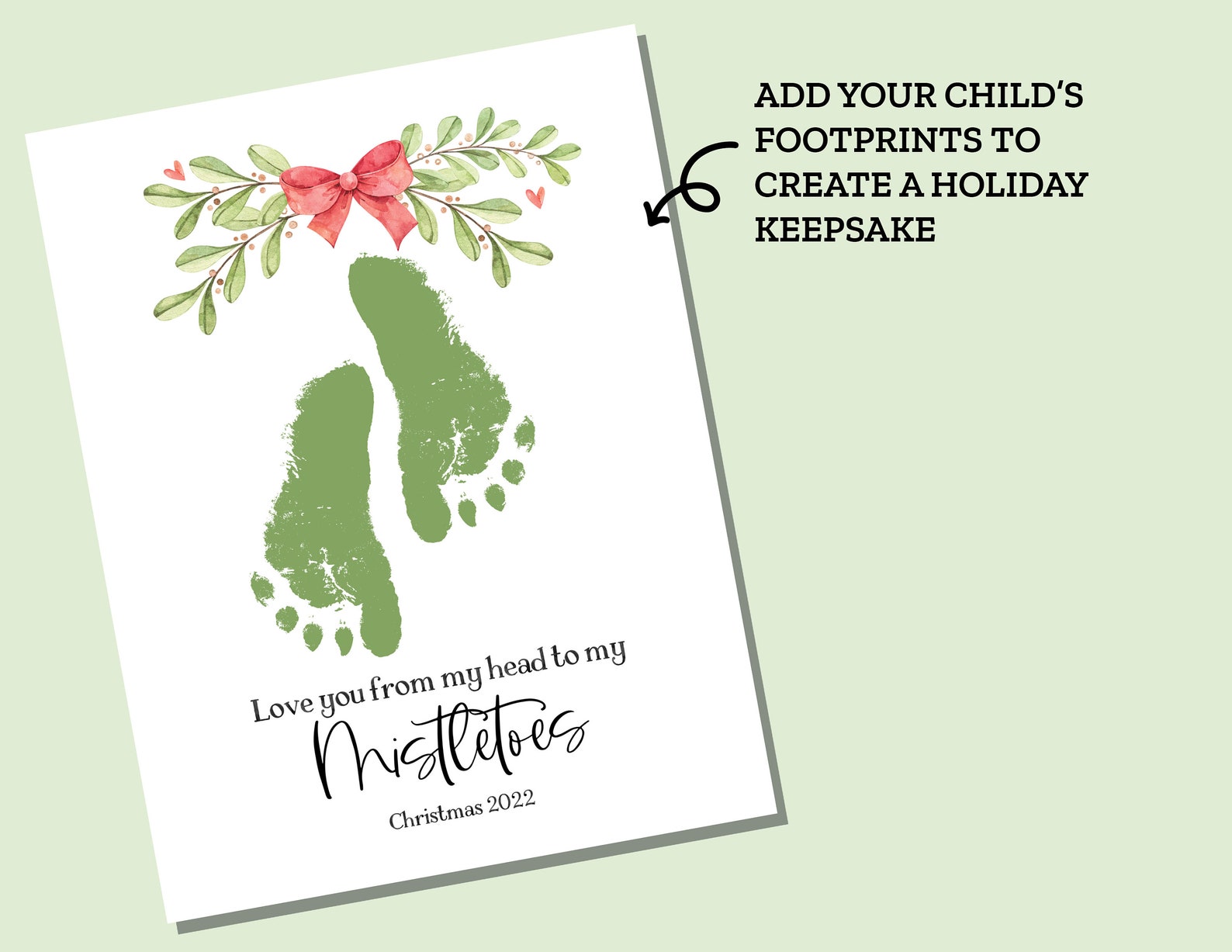 Mistletoes Handprint Art Printable Christmas Handprint - Etsy