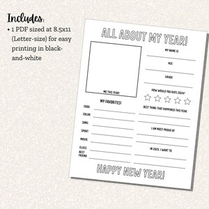 Kids Year in Review Activity, Printable Time Capsule for Kids, New Year ...