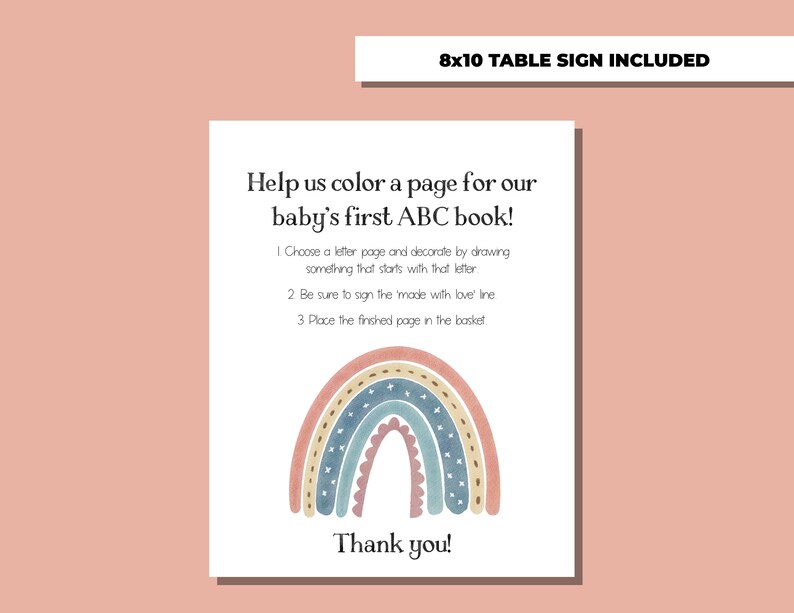 Boho Sun Baby Shower Activity Printable Baby's 1st Book - Etsy